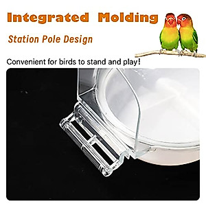 MUYG Bird Bath Box for Cage, Parrot Hanging Planet Bathtub No-Leakage Transparent Omnidirectional Observation Tub Shower Box Birds Cage Accessory for Canary Parrot Crested Cockatiel Lovebird