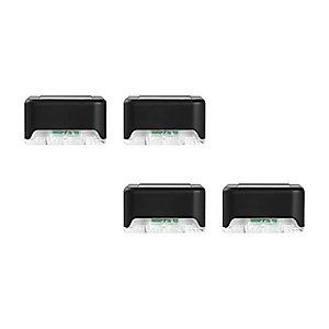 Cabilock Solar Led Lantern 4pcs Led Solar Lights for Fence Solar Powered Steps Light Outdoor Led Lamp Decks Walkway Patio Stair Garden Rail Backyard Fences Post Lamp Wall Sconces Lamp