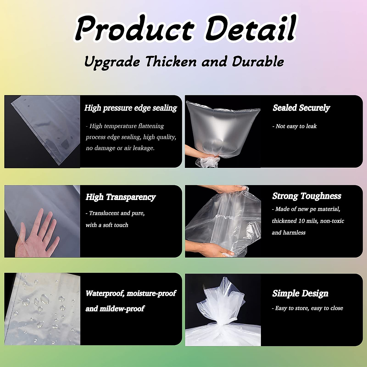 Balloon Bags for Transport, Urnseh 98.4 X 59 Inch 2 Pcs Large Plastic Balloon Transport Bags Clear Giant Storage Bags for Birthday Celebration New Year's Eve Party Supplies Jumbo Clear Bags, Balloon