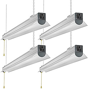 KUKUPPO LED Shop Light UL Listed, 80W 10400LM Utility Linkable LED Garage Light 5000K Daylight for Commercial Lighting, Florescent Light Fixture Replacement, Ceiling & Hanging Mount, Pack of 4