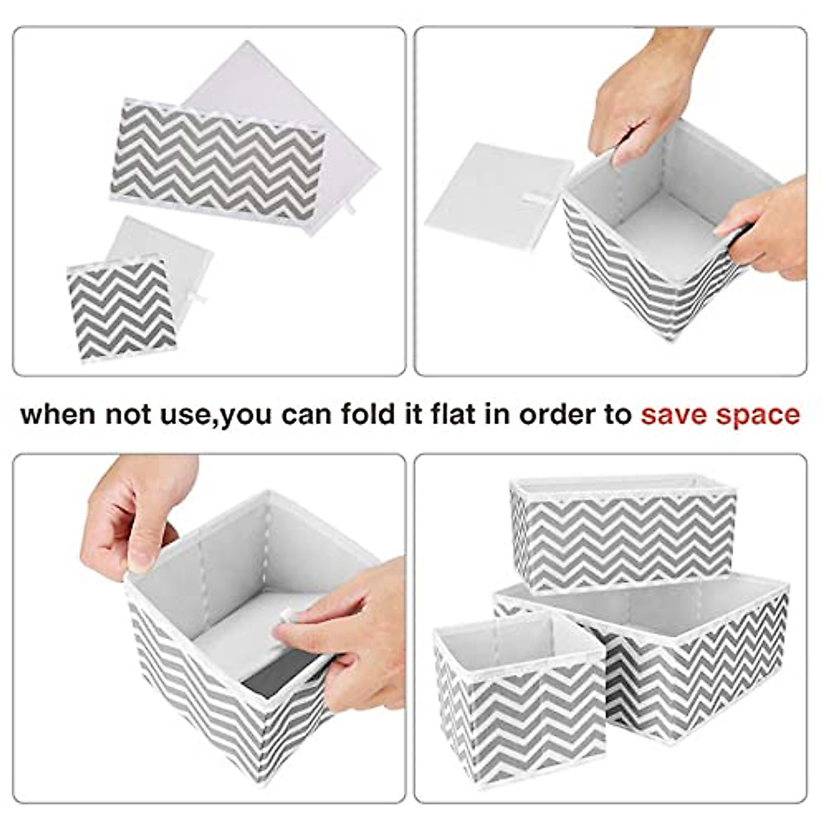 PHILISENMALL 8pcs Drawer Storage Organizer Versatile Sturdy Storage Box for Socks Underwear Bra