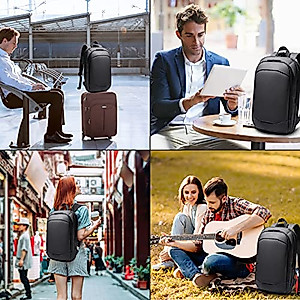 Slim Laptop Backpack for Men 15.6 inch,Waterproof Anti Theft Business Travel Backpack for Men and Women,Lightweght Expandable Durable College Backpack Weekend Casual Daypack Computer Work Laptop Bag