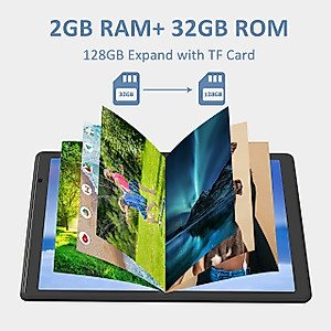 7" Android Tablet, Android 11.0 Tablet, 2GB RAM 32GB ROM, Quad Core Processor, IPS HD Display, 2MP Front 5MP Rear Camera,Tablet with Wi-Fi, Bluetooth Ideal Gifts for Halloween,Christmas and New Year