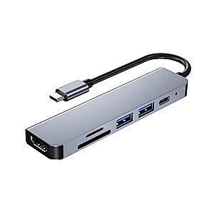 navor USB C Hub 6 in 1 with 4K HDMI Resolution, 87W PD, 1 USB 3.0 & 1 USB 2.0, TF/SD Reader, Compatible with All Type-C Channel Computers, Thunderbolt 3/4, Samsung S8, S9, S10, Huawei10, mate10pro