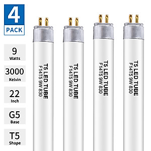 Wesome Lighting 22 Inch F14T5/WW LED Replacement Bulbs, 3000K Warm White, T5 LED 9 Watts Replace Fluorescent Bulb with LED, 950 Lumens, Replacement Tube for Counter and Cabinet Fixture, 4 Pack