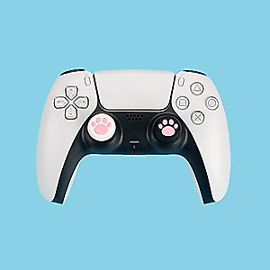 Cat Paw Thumb Stick Grip Cap Joystick Cover for Sony PS5 PS4 PS3 Slim PS2 Xbox 360 Xbox One Series X S Elite Switch Pro Thumbstick (White Pink)