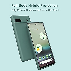 Weycolor Google Pixel 6A Case, Slim Soft Anti-Scratch Microfiber Lining Full-Body Protective Phone Case for Pixel 6A (Blackish Green)