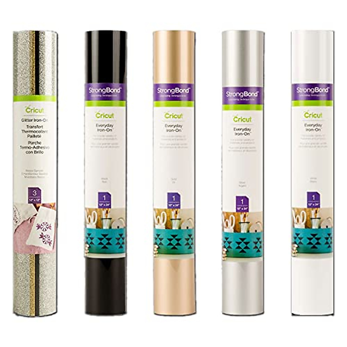 Cricut Raspberry Mini Easy Press Bundle with Everyday Iron-On Rolls, Strong Bond Iron On Rolls, HTV, Easy to Weed Heat Transfer Vinyl, Sublimation, Convenient and Portable Size, DIY Small Projects