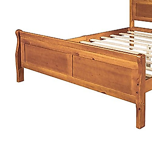 Harper & Bright Designs Full Bed Frame with Headboard and Footboard, Full Size Platform Bed, Wood Kids Full Size Bed Frame for Boys, Girls,No Box Spring Needed,Oak