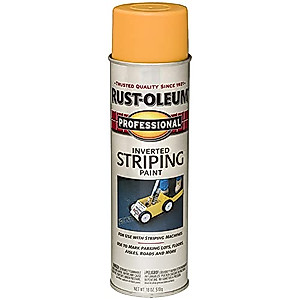 Rust-Oleum 2548838-6PK Professional Inverted Striping Spray Paint, 18 oz, Yellow, 6 Pack