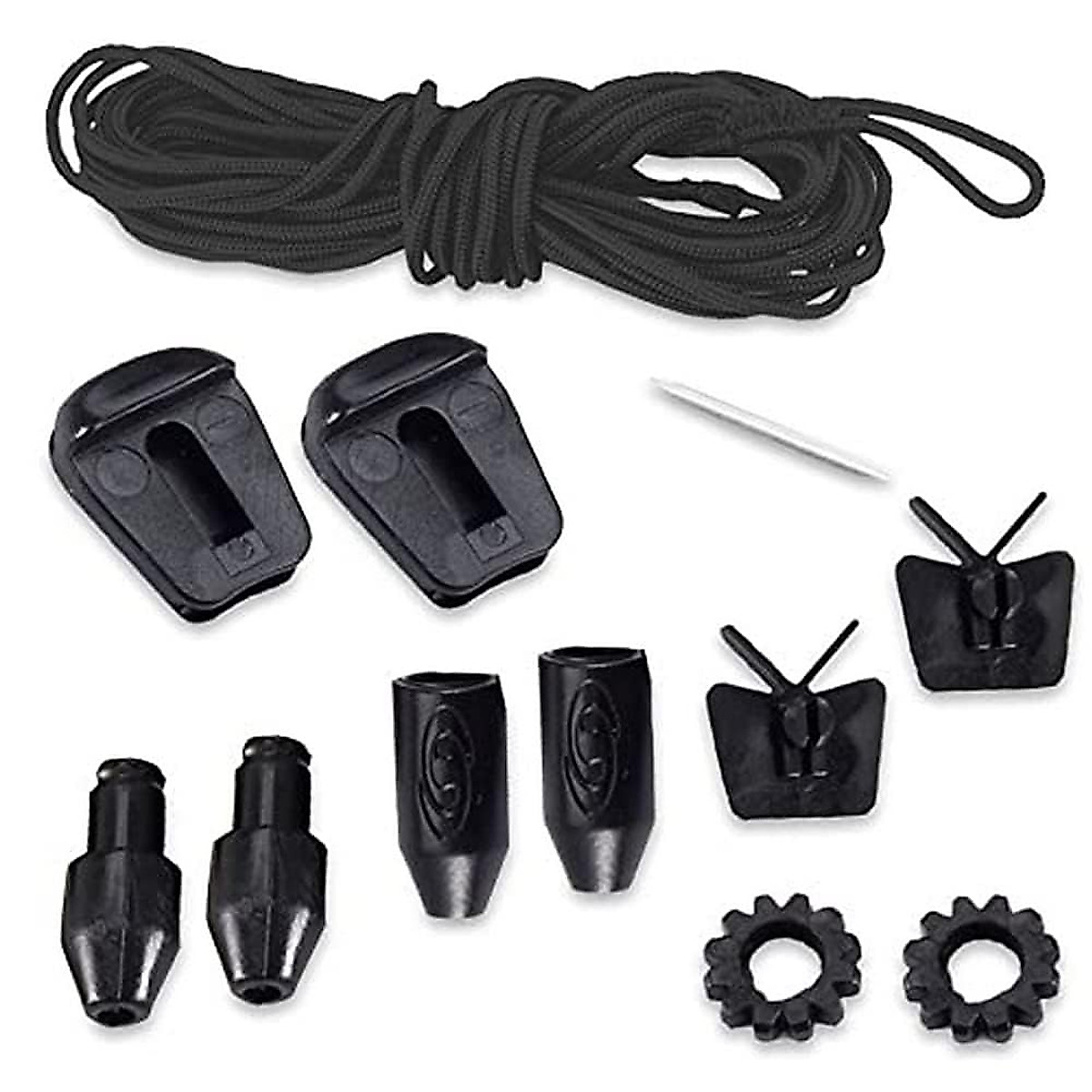 Salomon Unisex-Adult Trail Shoes Quicklace Kit Black, Multi, 9 Men's