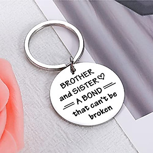 Sister And Brother Keychain, Brother Birthday Gifts Idea, Inspirational Christmas Gifts for Sister from Brother Graduation Gifts to Big Brother from Little Sister to Little Brother Sister in Law Gift