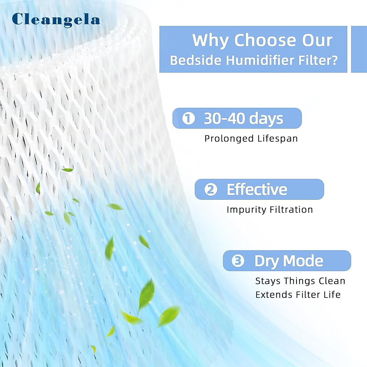 3 Pack Humidifier Replacement Filter Compatible with Canopy Bedside and Nursery Humidifiers | Wood Pulp & Paper Filter for Optimal Performance | Easy to Install