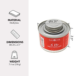 GASONE Gas One 1 pc-6 Hr Cooking Wick Liquid Safe Fuel for Chafing Dish, RED