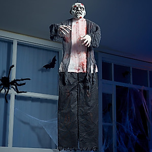 JOYIN Halloween Zombie Groundbreaker with Posable Arms, Hanging Groundbreaker Halloween Decorations Outdoor Zombie Skeleton Decor for Haunted House Outdoor, Lawn, Yard Décor