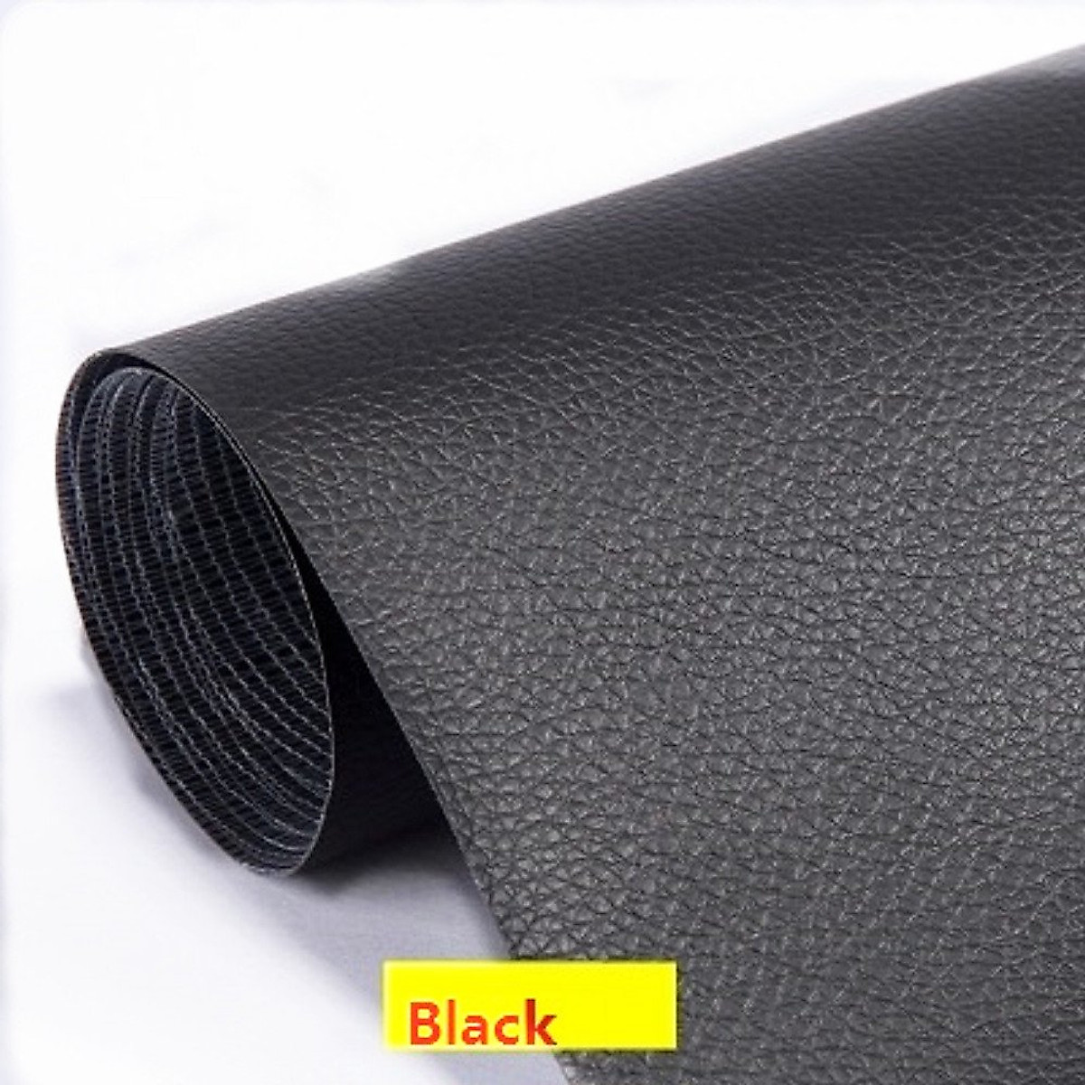 Self Adhesive Leather PU Fabric Repairing Patches for Sofa, for Car Seats, for Clothing (Width 19.6" x Length 53.9") (Black) Folded Packed