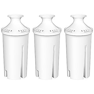3-Pack Water Filter Replacements for Brita Water Pitchers and Dispensers, NSF 53&42 Certified to Reduce Cadmium, Mercury, Copper, Zinc, BPA free, Lasts 2 Months or 40 Gallons