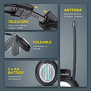 Zeadio Walkman Headphone Radio, FM Stereo Headset Radio Receiver