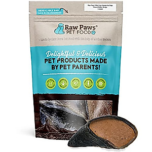 Raw Paws Pet Peanut Butter Filled Cow Hooves for Dogs, 5 Pack - Natural Beef, Free Range Cow Hooves with Peanut Butter for Dogs - Dogs Peanut Butter Treats - Stuffed Cow Hoof Dog Chews Peanut Butter