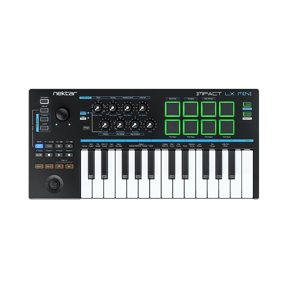 Nektar Impact LX Mini - USB MIDI Controller Keyboard with Nektar DAW Integration Black