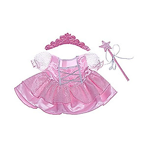 Pink Fairy Princess w/Wand & Tiara Dress Teddy Bear Clothes Outfit Fit 14-18 Build-a-Bear and Make Your Own Stuffed Animals