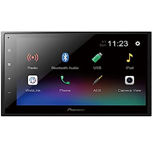 Pioneer 6.8" Double DIN Touchscreen Display, Apple iPhone and Android Music Support, Bluetooth in-Dash AM/FM Front USB Digital Multimedia Car Stereo Receiver/Free Alphasonik Earbuds