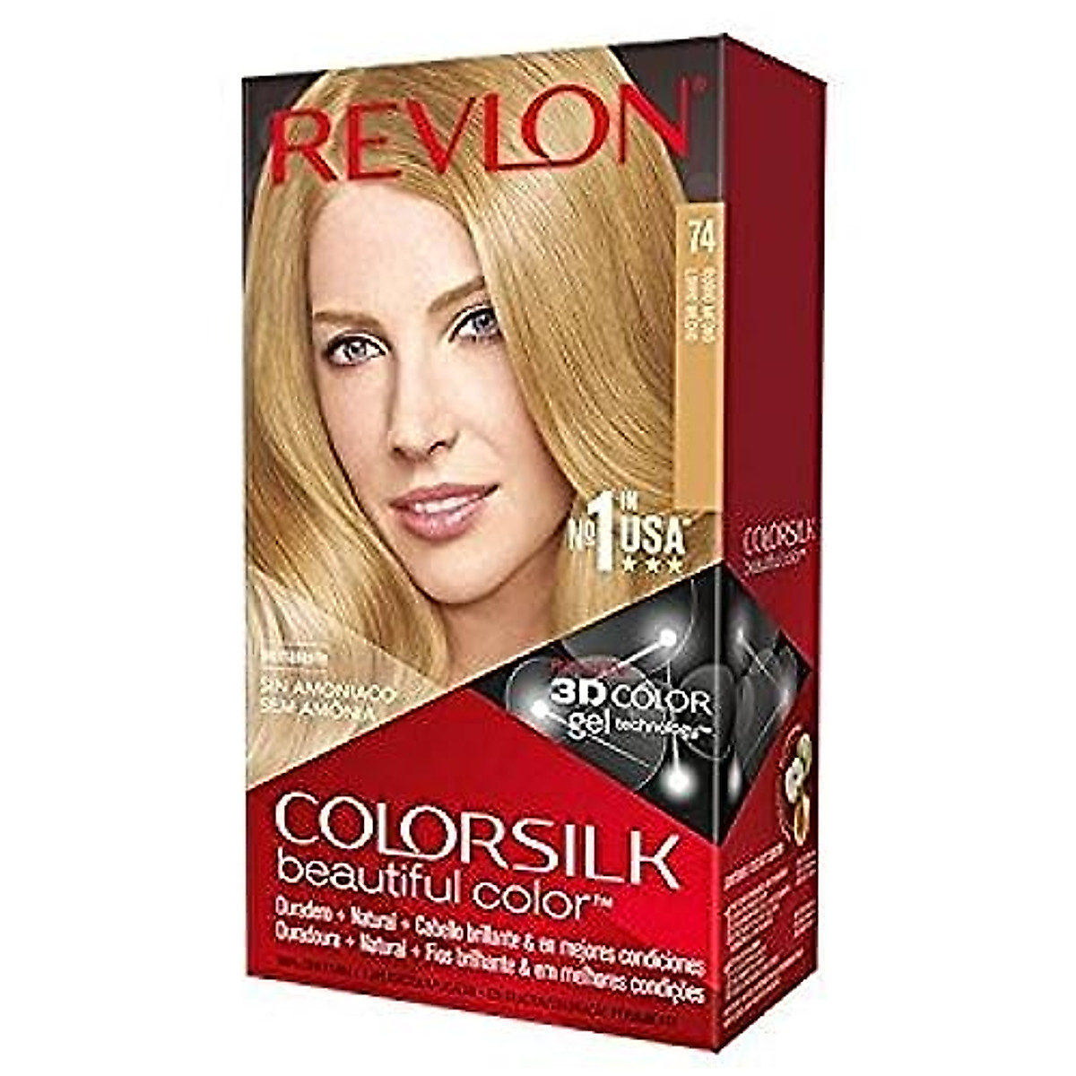 Revlon ColorSilk Hair Color [74] Medium Blonde 1 Each (Pack of 3)