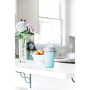 Mason Bottle Silicone Baby Bottle: Includes Silicone Nipple (Medium Flow Nipple for 3+ Months), Plastic Ring + Cap, 8 Ounce Silicone Bottle, BPA Free, Non-Toxic 100% Made in USA (1 Count)