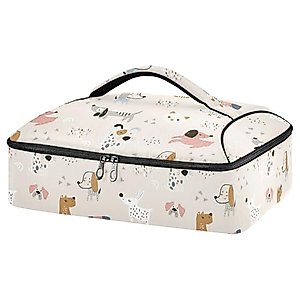 Kcldeci Insulated Thermal Food Carrier Insulated Casserole Carrier for Hot or Cold Food,Dogs Insulated Tote Bag for Potluck Cookouts Parties Picnic,Lasagna Lugger