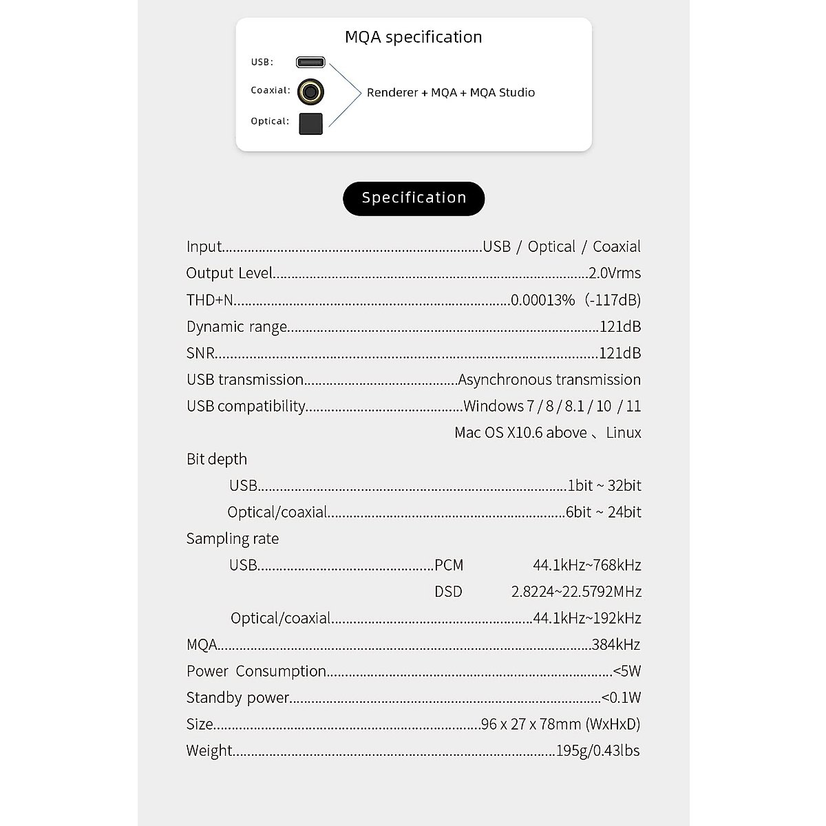 S.M.S.L SU-1 MQA MQA-CD Audio Decoder AK4493S XU316 768kHz/32Bit DSD512 Hi-Res DAC