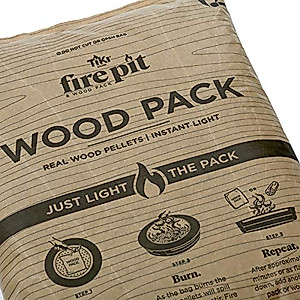 TIKI Brand Wood Packs - 4-Pack, Wood Pellets For Smokeless Outdoor Fire Pits, Wood Fuel Pellets, Easy Instant Fire For 30+ Minute Burn, 17 x 11.5 x 3.5 Inches