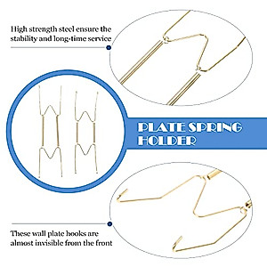 Scicalife 10pcs Wall Wire Plates Hanger Plates Spring Holder for Wall Wire Plates Holder