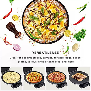 Electric Roti Maker Electric Tortilla Maker 10 Inch Electric Automatic Chapati Maker Stainless Steel Non-Stick Electric Tortilla Press with Removable Handle Can Make Chapati, Tortilla, Roti