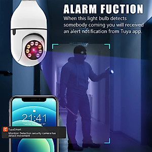 GULZIIYA Wireless WiFi Light Bulb Camera 1080P Outdoor, 2023 New Upgrade 360° Indoor Socket Security Cameras for Home Security with 2-Way Audio, Real-time Motion Detection, Color Night Vision