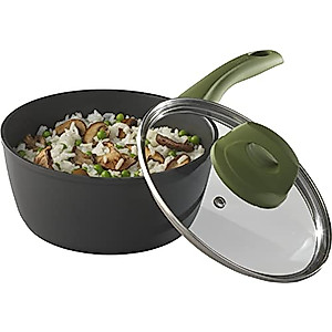 Bialetti Simply Italian Nonstick Covered Sauce Pan, 1.9 quart, Multicolored