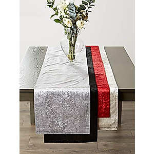DII Velvet Collection Tabletop, Table Runner, 14x72, Red