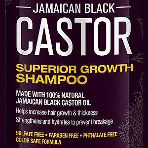 Hair Chemist Superior Growth Jamaican Black Castor Shampoo 33.8 oz. - Sulfate Free Shampoo made with Natural Ingredients