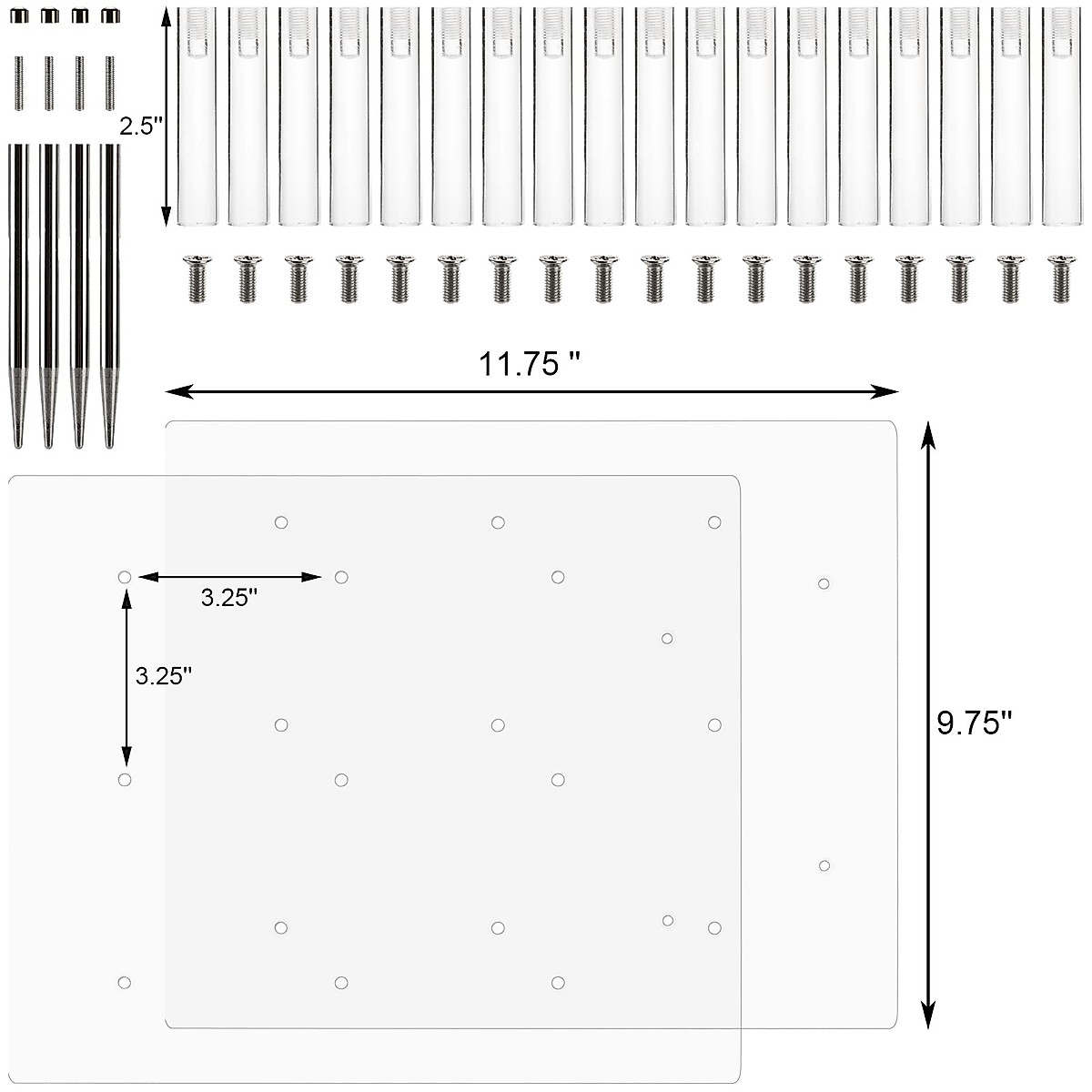 Yesland 2 Pack Upgraded Donut Wall Display Stand - Clear Acrylic Donut Holder Board with 9 Pillars Rectangular Bagels Holds for Party, Baby Shower, Bridal Shower, Wedding Treats - Will Not Tip Over