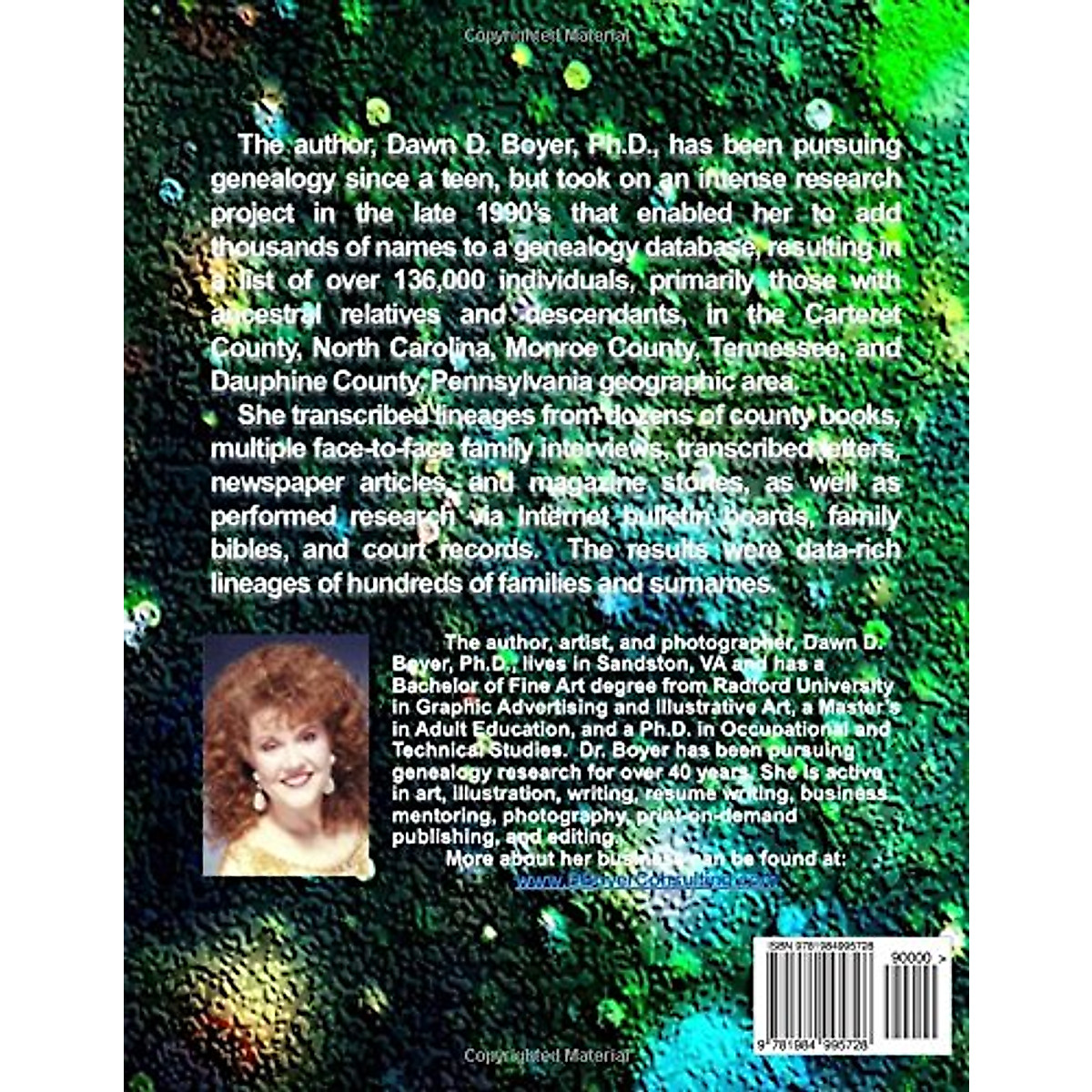 Family Lineage of Thomas Tallent from Anson County, NC to Monroe County, TN: Vol. 2 of 2; 2018 Edition; includes source notes and name index (Genealogy Lineage Charts by Dawn Boyer, Ph.D.)