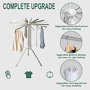 MCCKLE Tripod Clothes Drying Rack,Effortless Foldable, Space-Saving,Stylish Laundry Solution