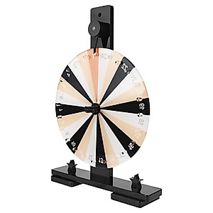 Ygebet Heavy Duty Acrylic Editable Prize Wheel Spinner with Stand Tabletop 24 Slots, 11.7 Inch Dry Erase Wall Mounted Spinning Prize Wheel
