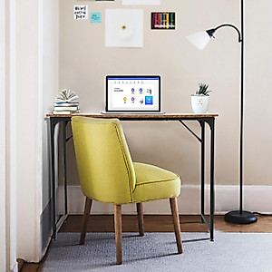 39 Inch Computer Desk, Office Desk Gaming Desk with Metal Frame, Writing Workstation for Home Office, Space Saving Computer Table for Small Space (Brown) 39x19.6x29