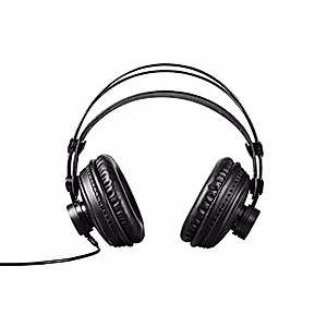 Monoprice - 116150 Modern Retro Over Ear Headphones with Ultra-Comfortable Ear Pads Perfect for Mobile Devices, HiFi, and Audio/Video Production Black