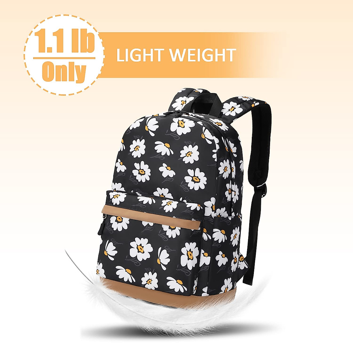Robhomily Backpack for Teen Girls Kids Middle-School Elementary School Backpack with Lunch Box ,17” Fashion- Print Lightweight Laptop Book bags Set