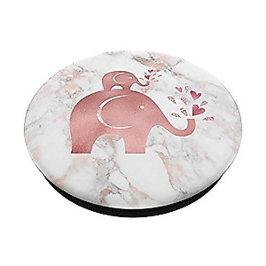 Cute Mama Baby Elephants Blowing Hearts Rose Pink Watercolor PopSockets PopGrip: Swappable Grip for Phones & Tablets