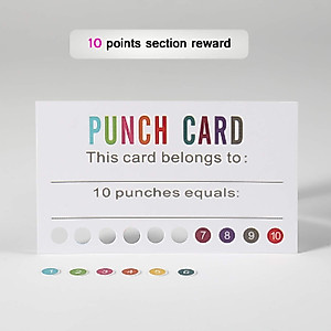 ONEDONE Reward Punch Cards (Pack of 200) Behavior Incentive Awards for Kids Students Teachers Home Classroom School Business Loyalty Gift Card - 3.5" x 2"