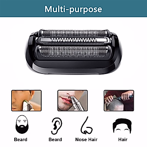 Series 5 53B Electric Shaver Replacement Head- 53B Shaving Head Replacement Part Easily Attach Shaver Head Fit for Braun Series 5/6 Electric Razor 6072cc, 6090cc, 6020s, 6040cs, 6075cc, 5018s, 5049cs