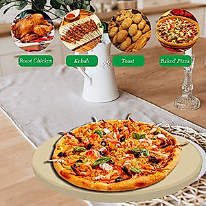 VIKEYHOME Round Pizza Stone, Heavy Duty Cordierite Pizza Grilling Stone, Baking Stone, Pizza Pan, Perfect for Oven, BBQ and Grill, Thermal Shock Resistant, Durable and Safe, 12 Inch Round, 4.6Lbs