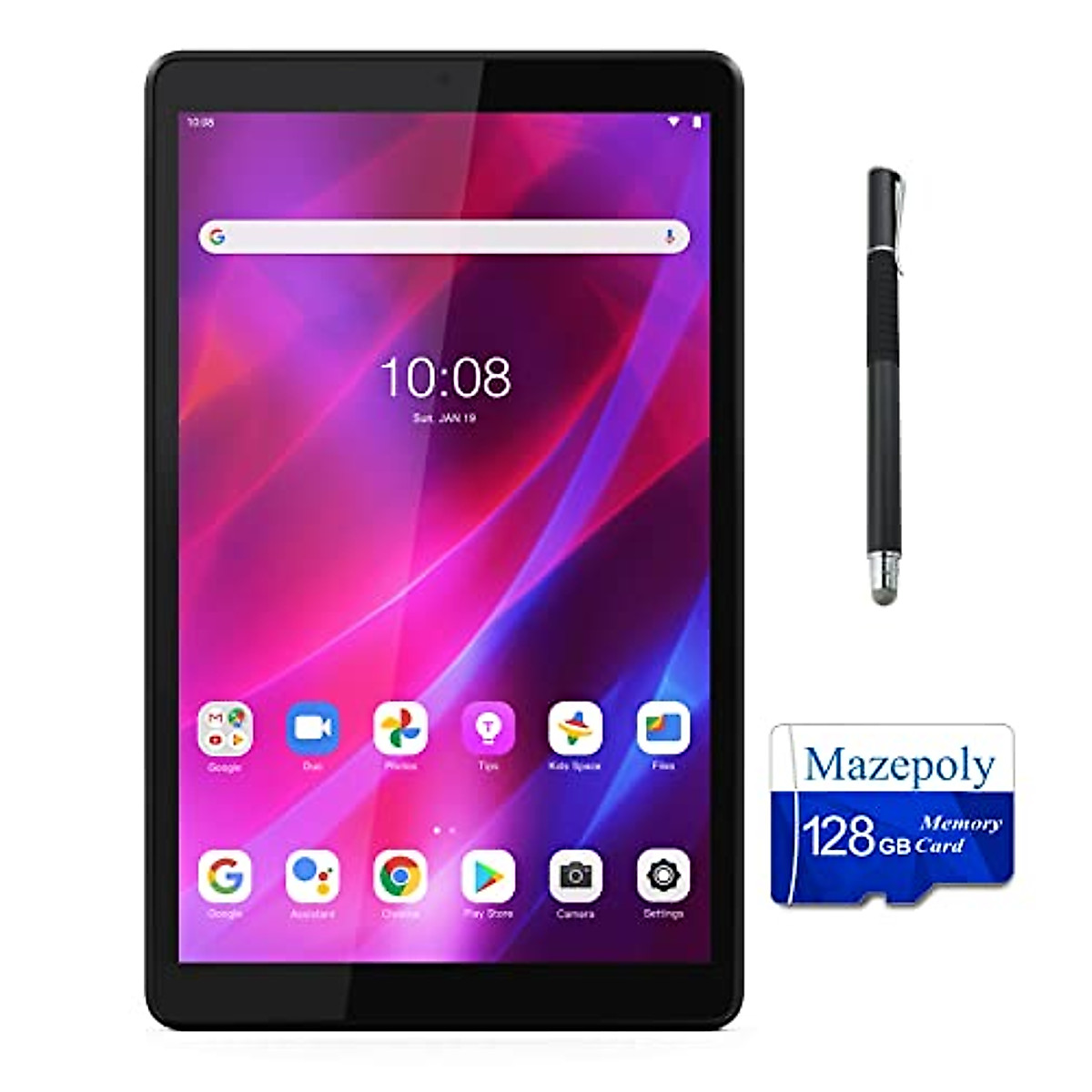Lenovo Tab M8 Tablet, 8'' HD IPS Display, Android 11, Quad-Core Processor, 3GB Ram, 32GB Storage, Long Battery Life, SD Card Slot, Grey + Accessories, Gray