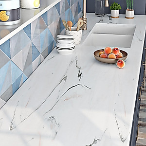 Livelynine Light Pink Marble Contact Paper Peel and Stick Countertops Waterproof Sticky Wallpaper for Bedroom Dresser Cover Top Renter Friendly Vinyl Countertop Contact Paper for Bathroom15.8X78.8